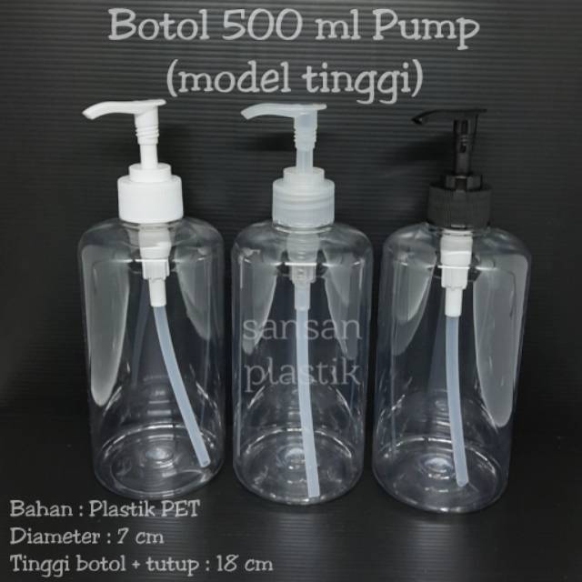 Jual Botol Pump 500 ml / Botol Sabun / Botol handshop / Botol Lotion Model Tinggi. | Shopee ...