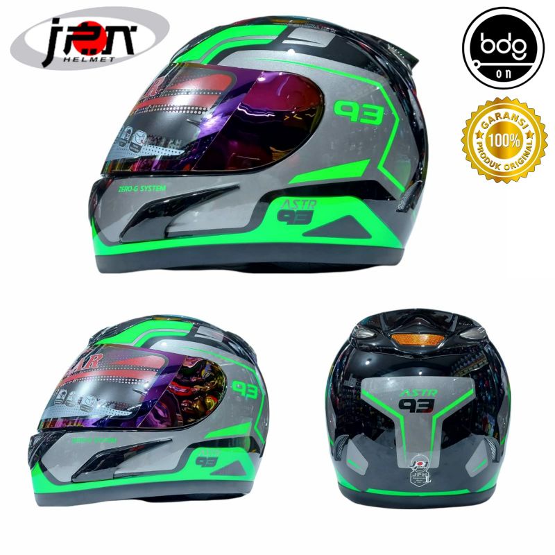 Jual Helm Full Face JPN Original Motif 93 Hijau Fullface Murah ...