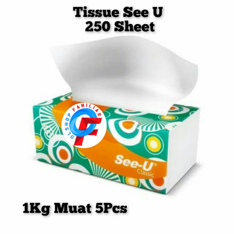 Jual OF Tisu See U 250 Sheet Tissue Wajah Lembut Tisu See U 250's ...
