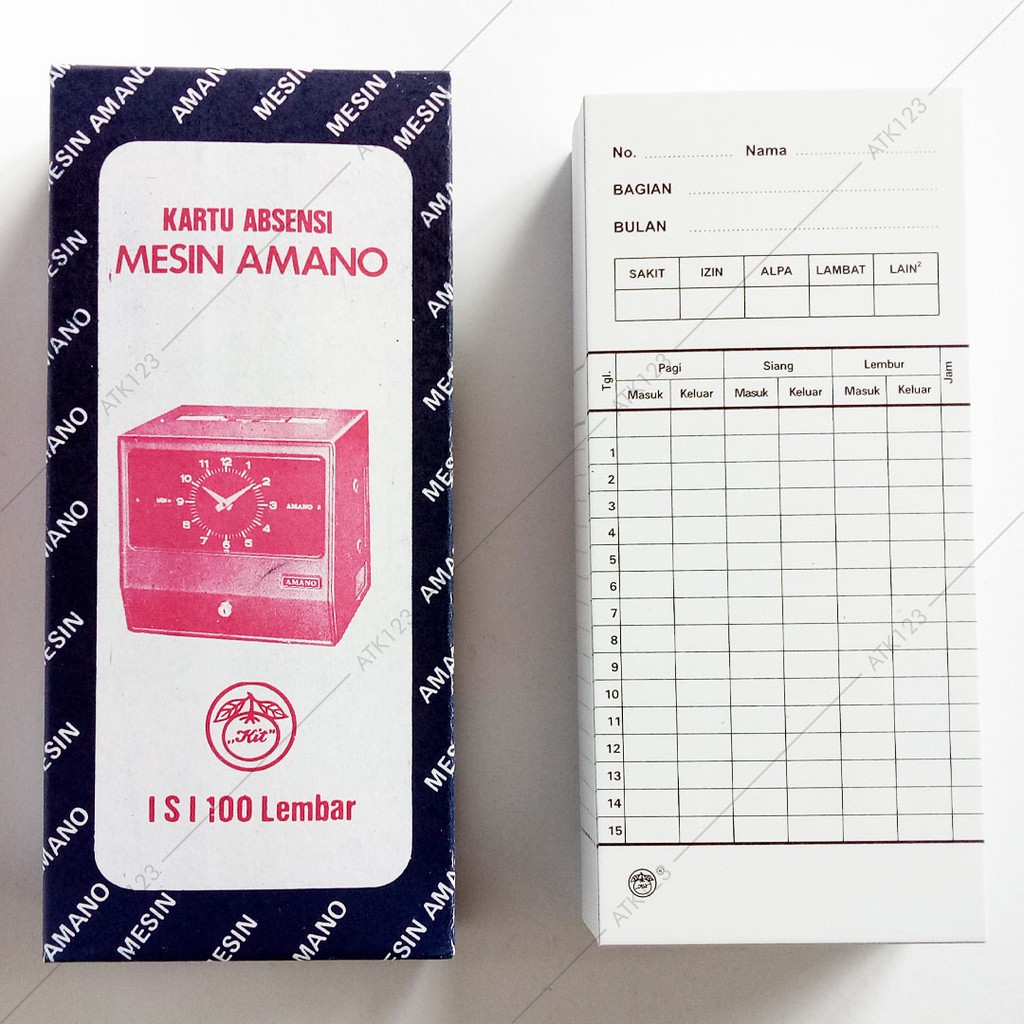 Jual Kartu Absensi Mesin Amano Kit 100 Lembar | Shopee Indonesia