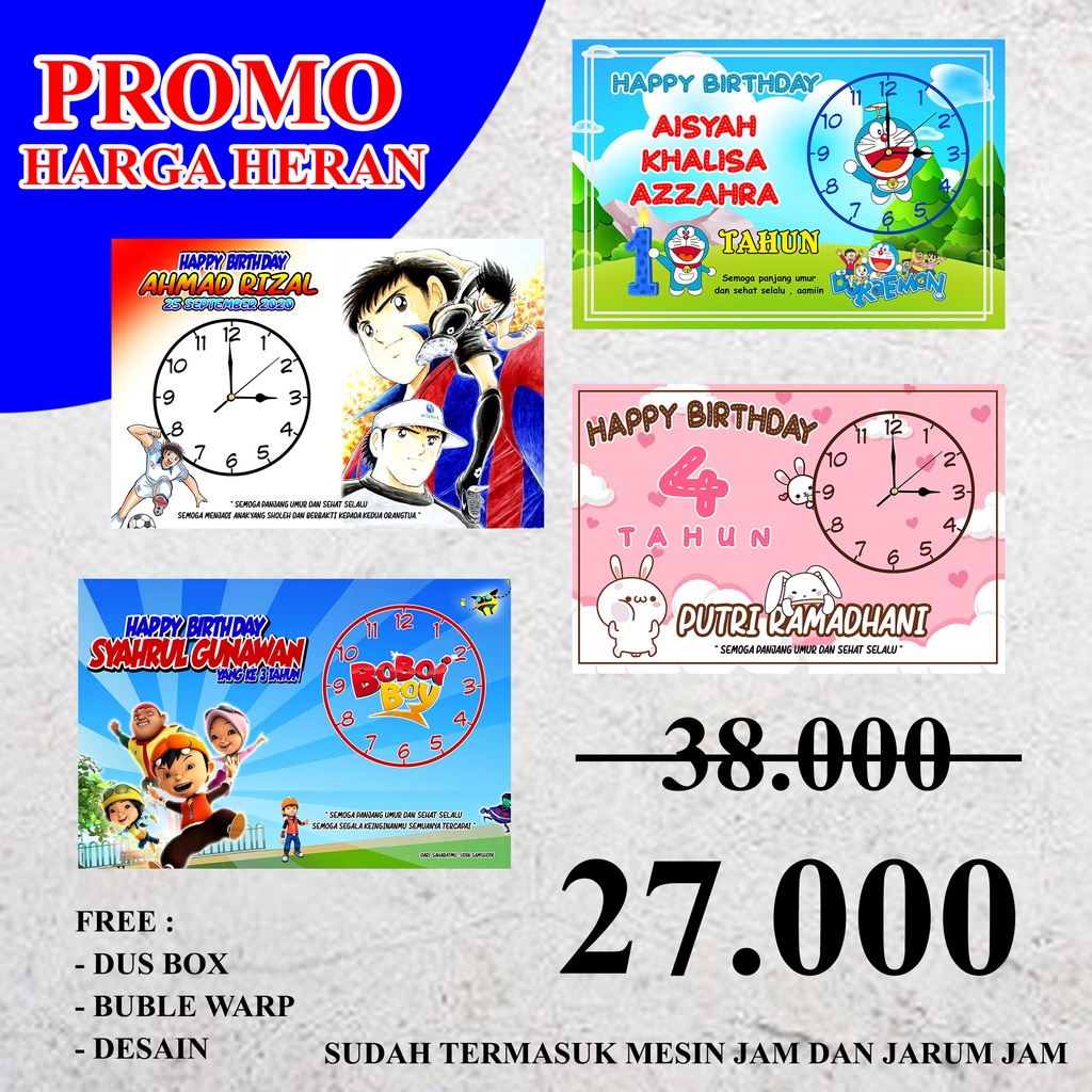 Jual PROMO JAM CUSTOM KARAKTER KADO ULANG TAHUN ANAK | Shopee Indonesia