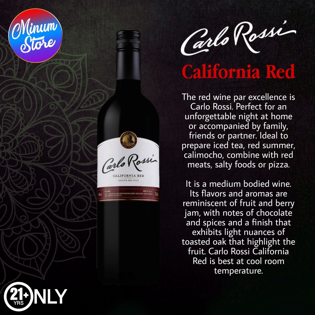 Jual Carlo Rossi California Red 750ml | Shopee Indonesia