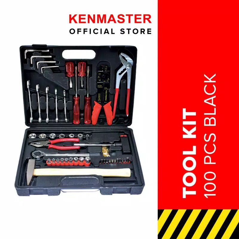Jual TOOLKIT SET 100PCS KENMASTER N2 (BLACK) ALAT TUKANG KUNCI TUKANG ...