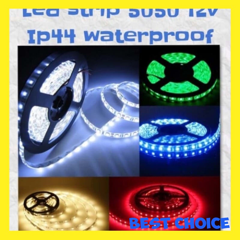 Jual Led strip 12v IP44 5050 waterproof 1 meter - Putih | Shopee Indonesia