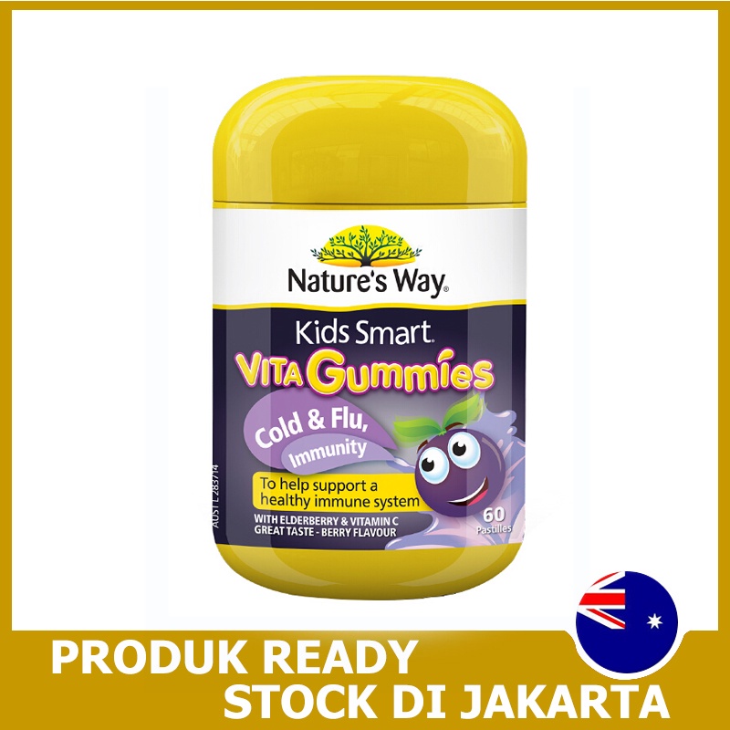 Jual NATURE'S WAY Kids Smart Vita gummies COLD &FLU Immune Support isi ...