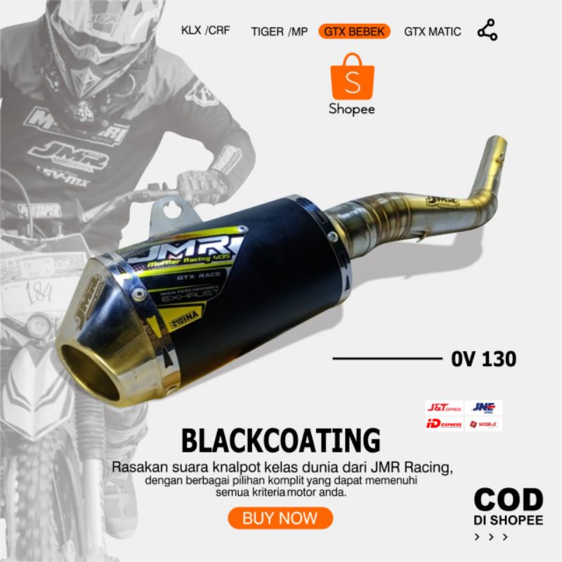 Jual KNALPOT JUPITER GTX OVAL BLACK COATING MOTOR BEBEK JMR RACING 4135 | Shopee Indonesia