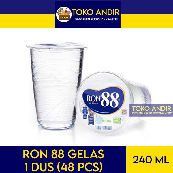 Jual RON 88 Air Mineral Gelas 240 ml Isi 48 Cocok Acara Kantor Rumah ...