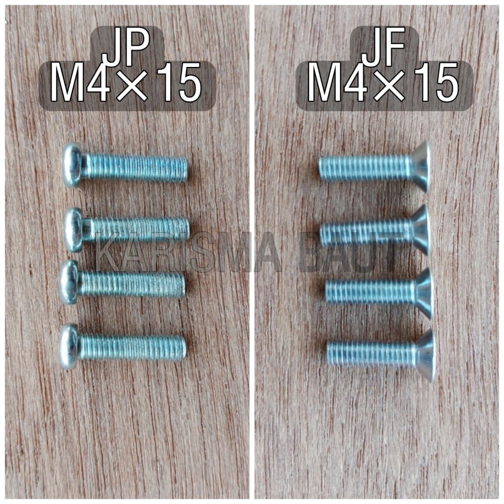 Jual Baut JP M4 x 15 ( baut JP 4x15 ) / Baut JF M4 x 15 ( baut JF 4x15 ) | Shopee Indonesia