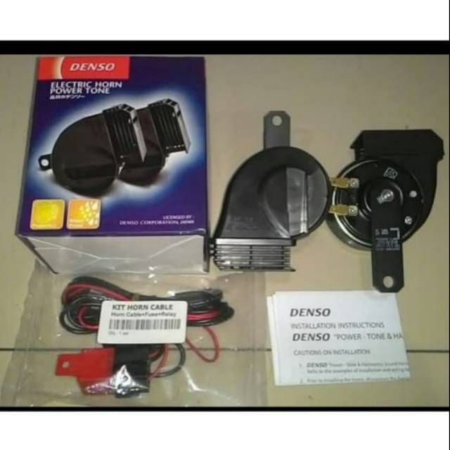 Jual Klakson/ horn mobil motor Denso power tone trumpet keong 12v ...