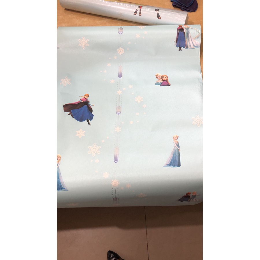 Jual WALLPAPER DINDING MOTIF FROZEN ELSA ANA DASAR BIRU - WALLPAPER ...
