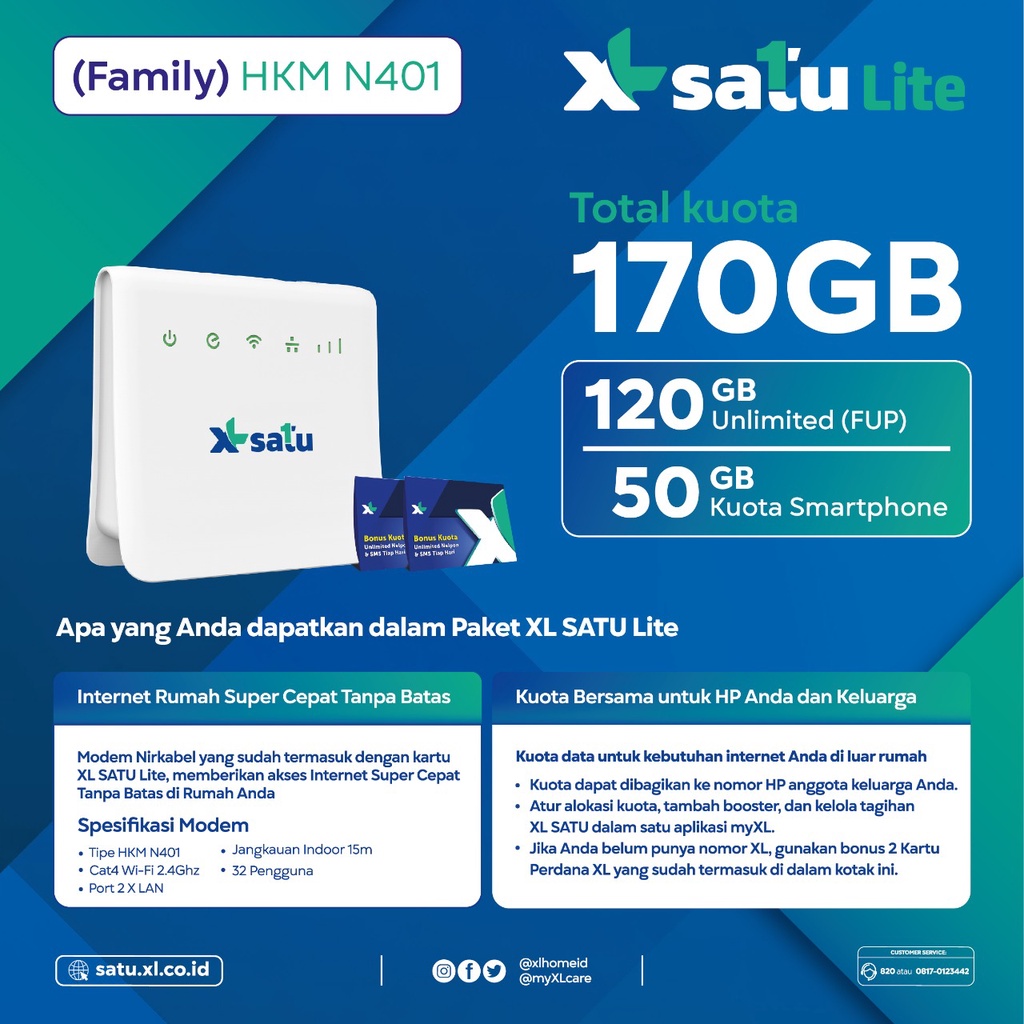 Jual Home Router Wifi XL Home UNLIMITED XL Satu Lite Value Family Smart ...