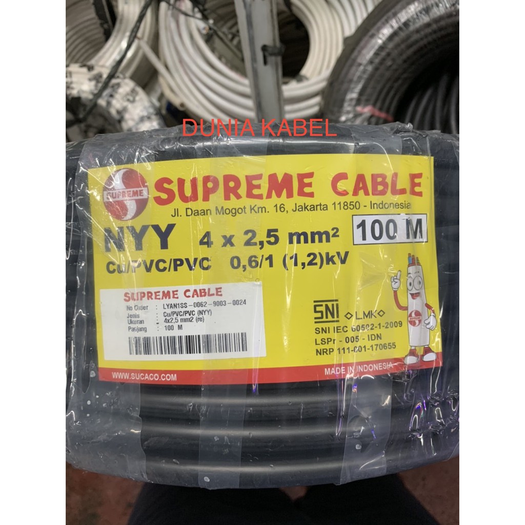 Jual Kabel Kawat / NYY Supreme 4x2.5 4x2,5 warna Hitam @100 meter | Shopee Indonesia