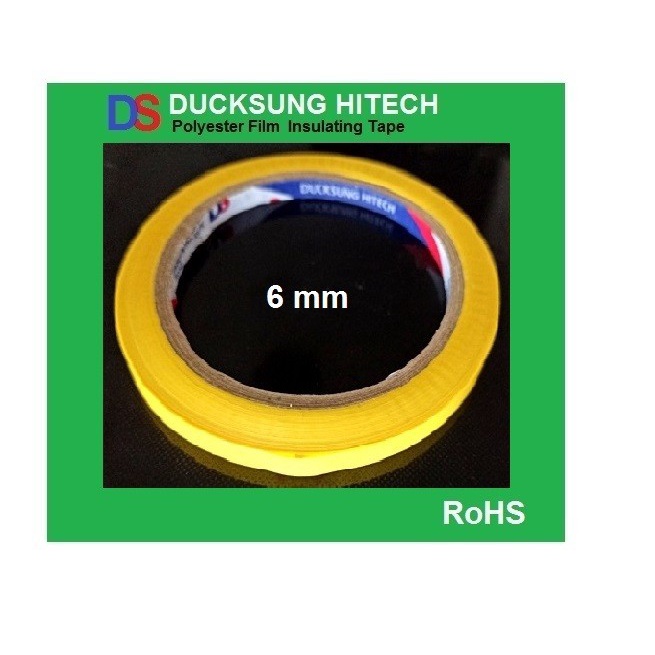 Jual Ducksung Hitech 6 mm yellow Polyester Film Insulating Tape | Shopee Indonesia