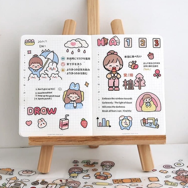 Jual Sticker Tumblr Lucu Bahan PET merk TELADO - Stiker Buku Diary ...