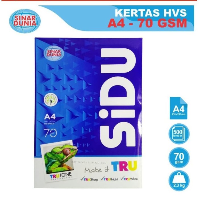 Jual KERTAS HVS SIDU SINAR DUNIA A4 KWARTO 70/75 GRAM | Shopee Indonesia
