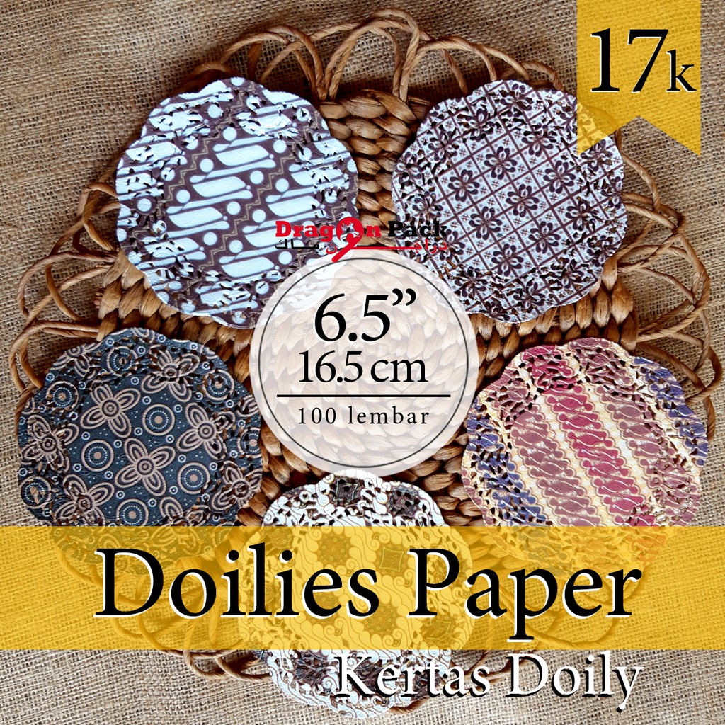 Jual Kertas Doilies Paper Motif Batik 6.5" diameter (16.5 cm) isi 100 ...