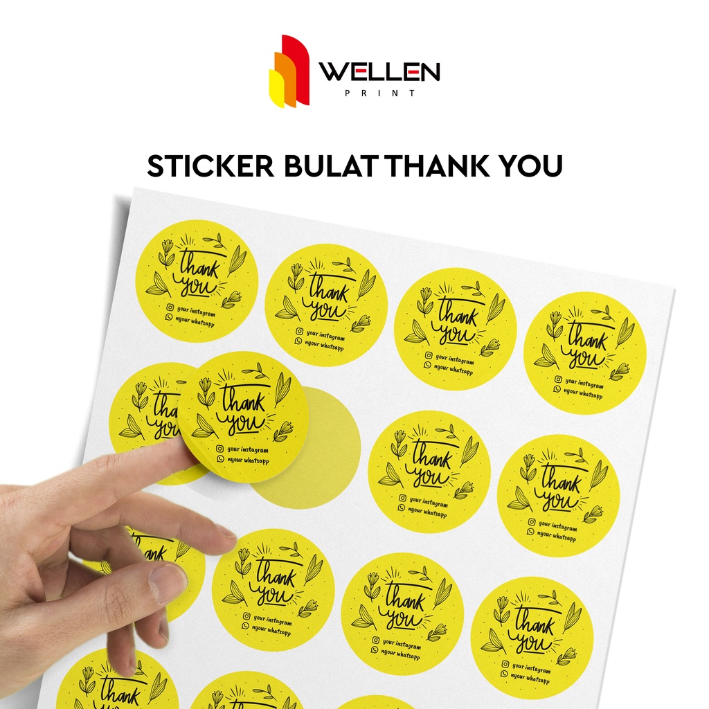 Jual WELLEN PRINT - Cetak Stiker Bulat Thank You Cromo / Print Sticker ...