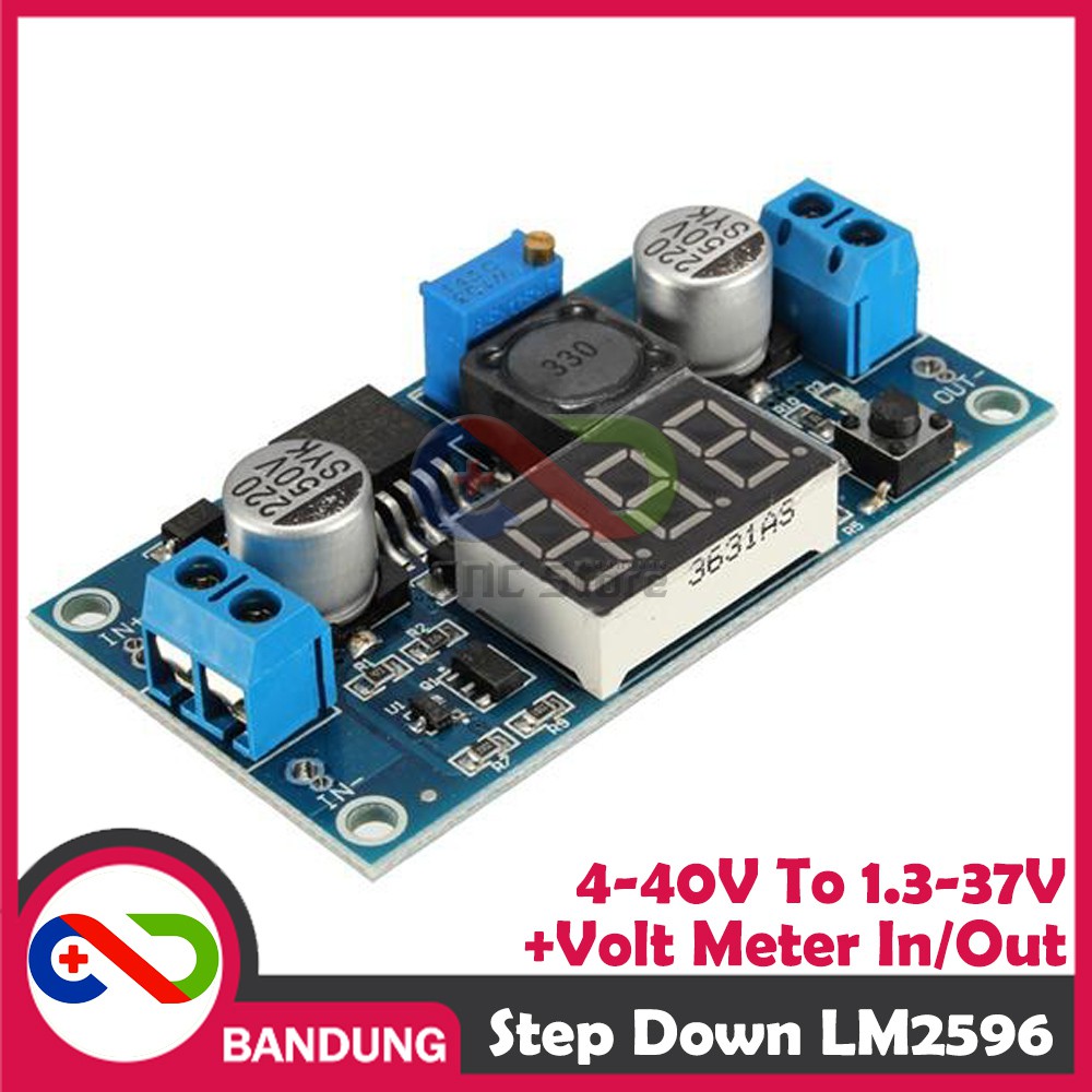 Jual LM2596 DC-DC ADJUSTABLE STEP DOWN 4-40V to 1.3-37V LED VOLTMETER | Shopee Indonesia