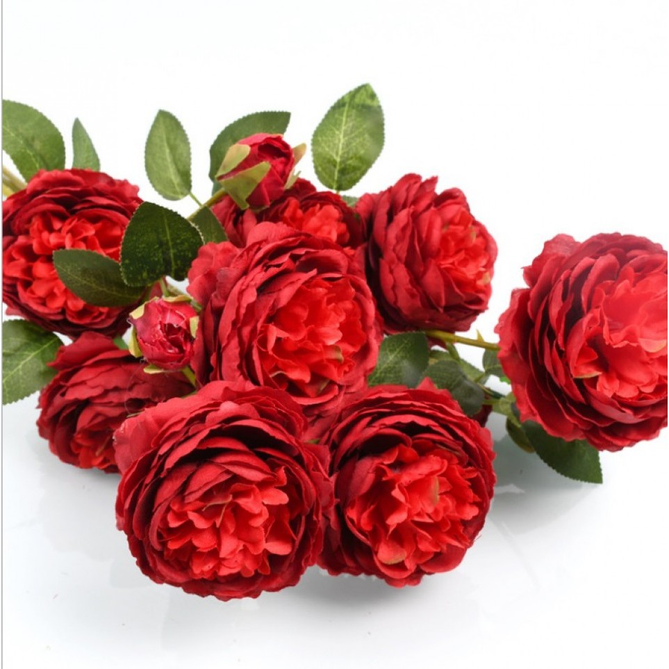 Jual Bunga Tangkai Peony Dekorasi Red Peony - Single Stem (Set Of 10 ...