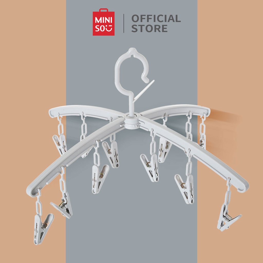 Jual MINISO Hanger Jemuran Kaos Kaki Jemuran Baju Lipat Klip Portable ...
