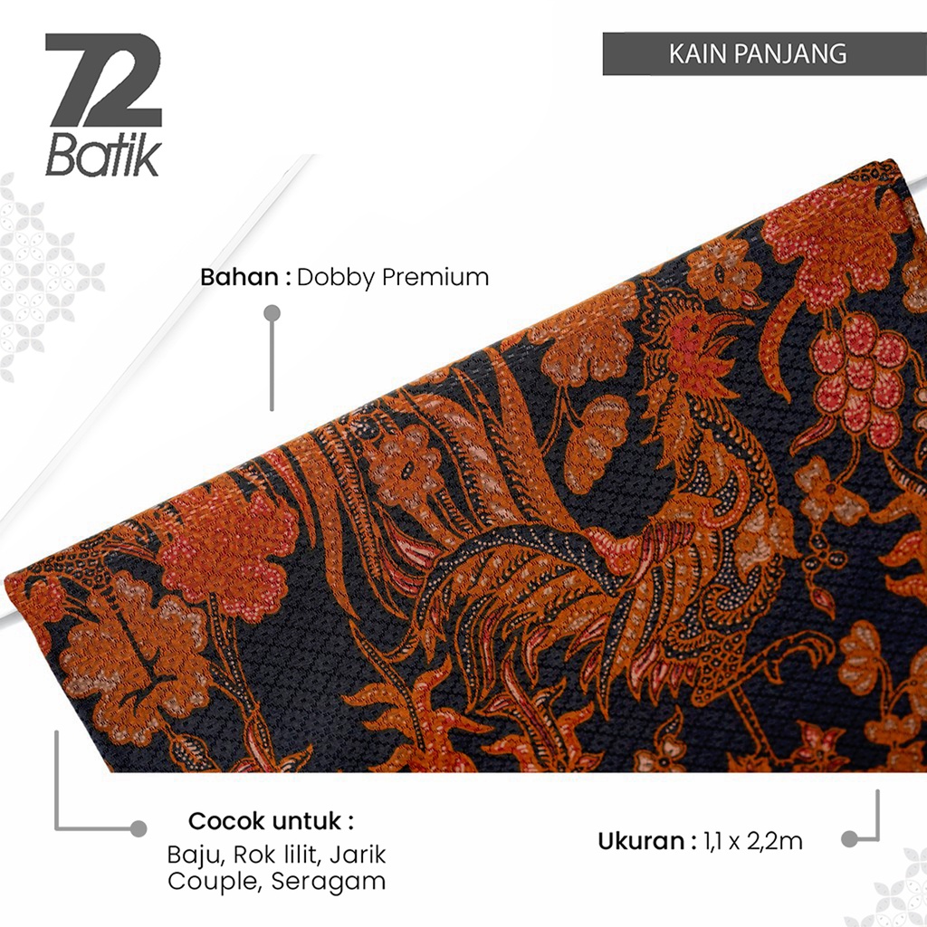Jual KAIN BATIK PREMIUM Bahan Dobby Motif Jago Alas Warna Hitam Black ...