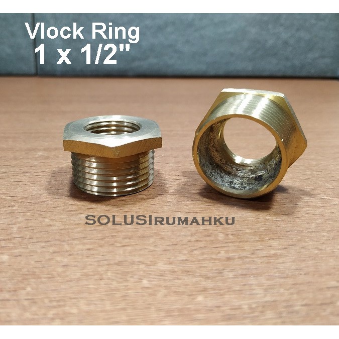 Jual Vlock Ring KUNINGAN 1 x 1/2 Drat Dalam 1/2" Drat Luar 1" Vlok Sok ...
