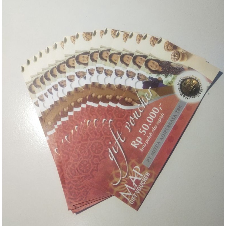 Jual VOUCHER MAP GIFT CARD PECAHAN 50,000 RB x 14 pcs senilai 700,000 ...