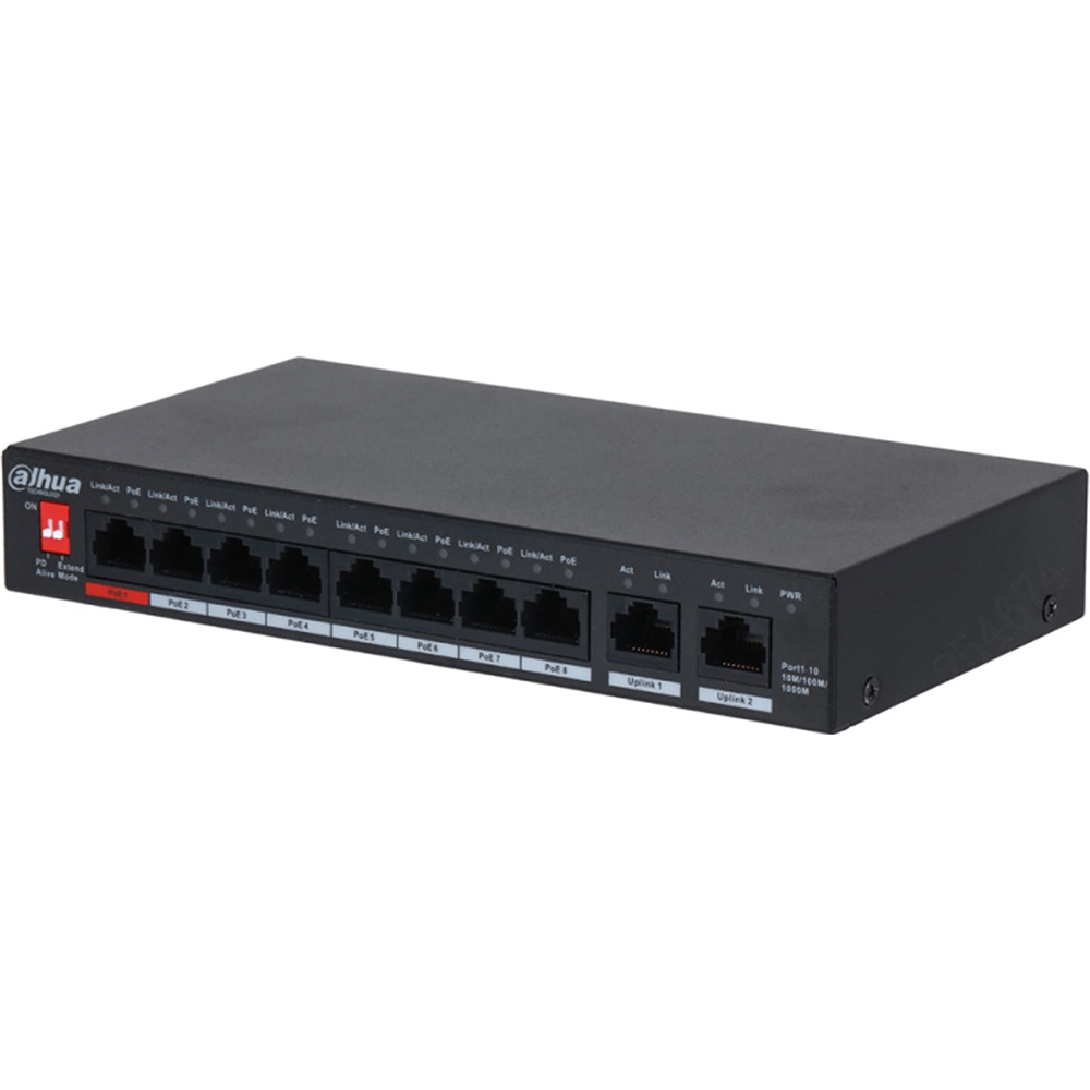 Jual SWITCH HUB POE DAHUA DH-PFS3010-8ET-65 8 PORT POE +2-PORT UPLINK ...