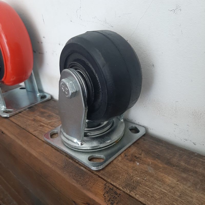 Jual RODA TROLLEY TROLI BESI KARET HEAVY DUTY 4 INCH HIDUP | Shopee ...