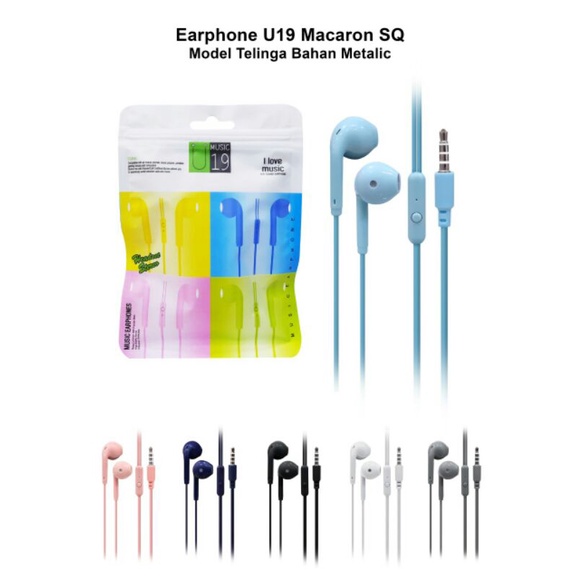 Jual Handsfree SQ U19 Macaron (warna Mix ) | Shopee Indonesia