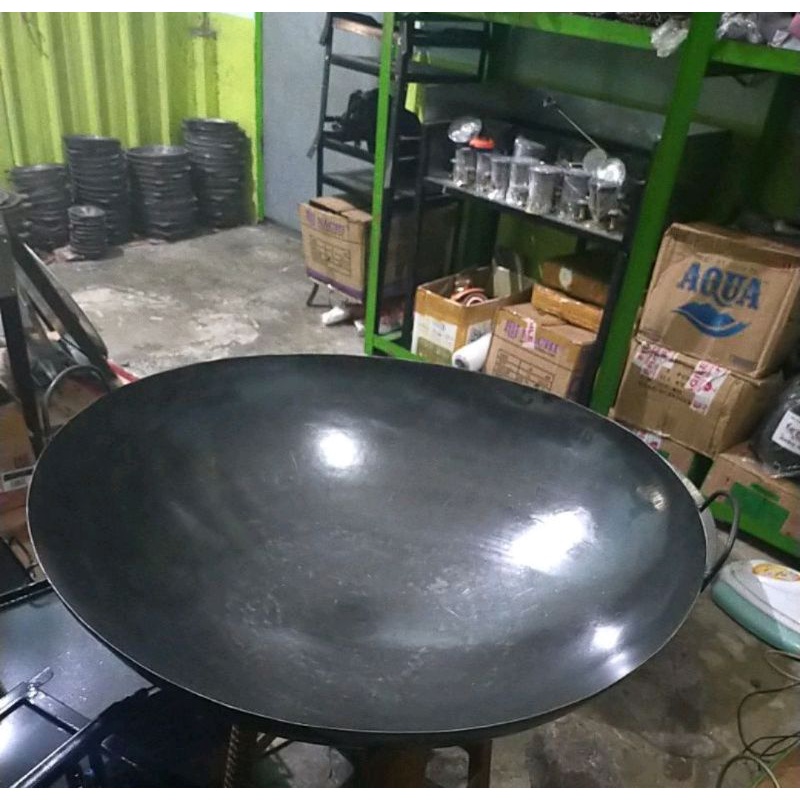 Jual KUALI / WAJAN JUMBO ukuran 80cm BAJA HITAM tebal 2mm | Shopee ...