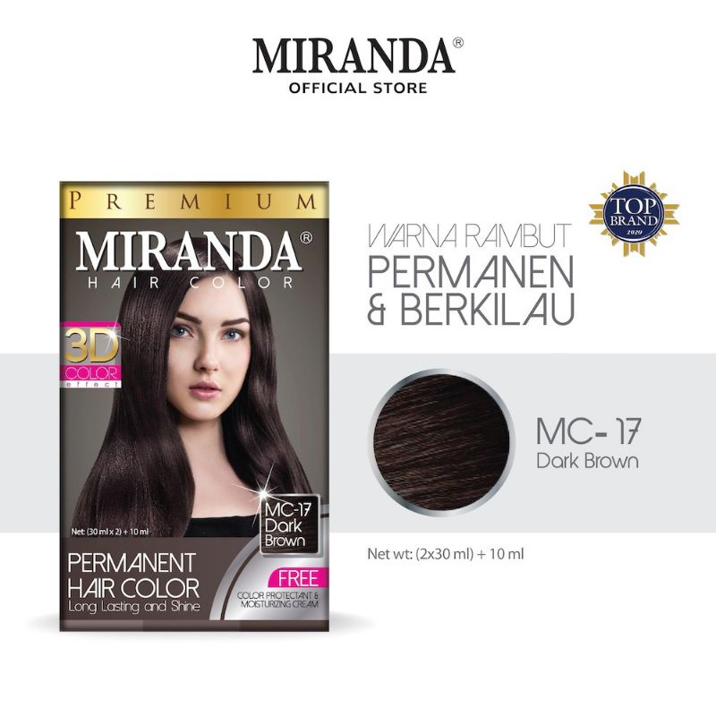 Jual Miranda MC 17 DARK BROWN 30 ml Cat Rambut Miranda Warna COKLAT ...