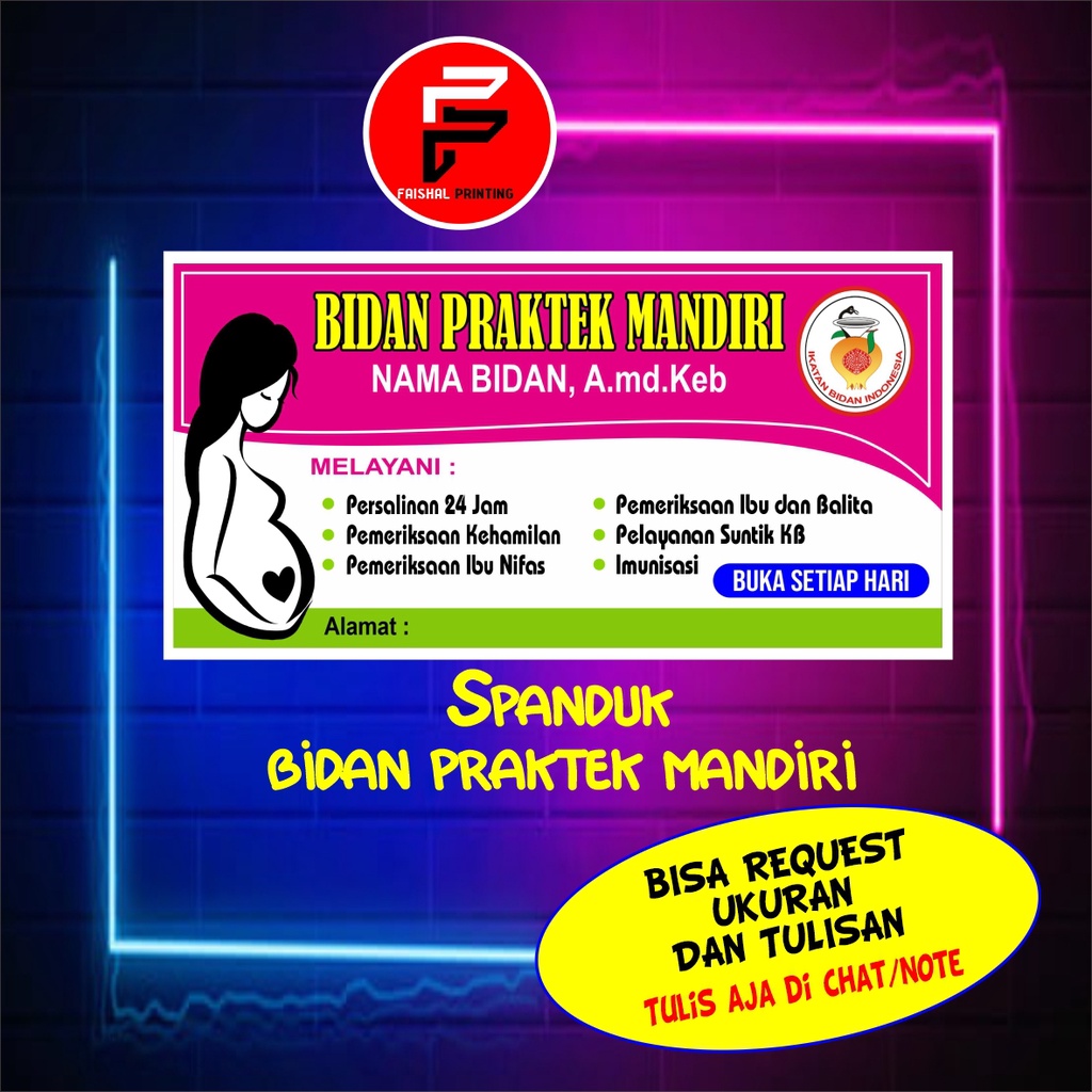 Jual Spanduk Bidan Praktek Mandiri / Spanduk Bidan / Spanduk Custom ...