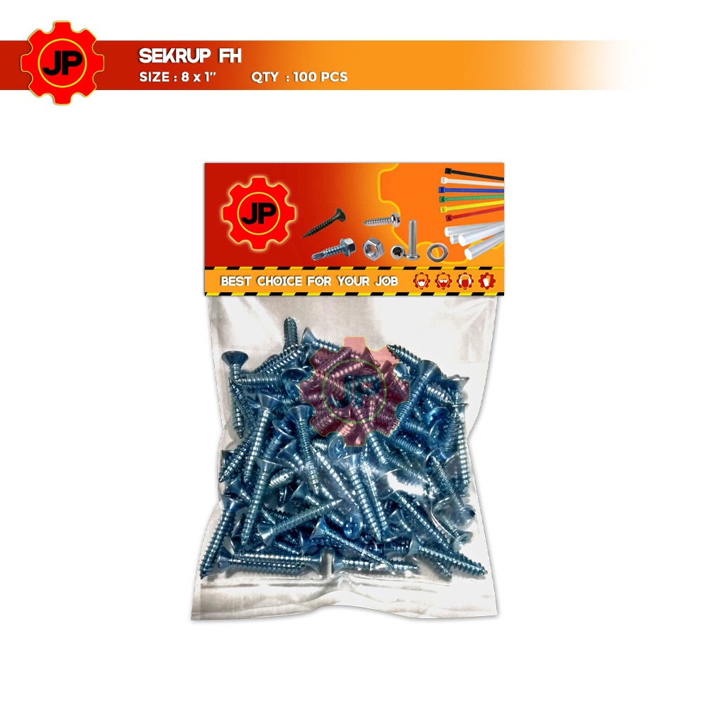 Jual SEKRUP FH 8 x 1 - SKRUP FH 8x1 BAUT TAPPING ISI 100 PCS | Shopee ...