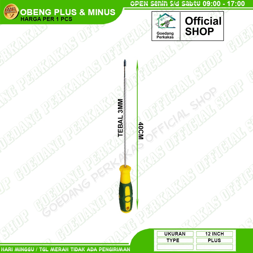 Jual Obeng Magnet Plus Minus 6" 8" 10" 12" Obeng Setting Motor Obeng ...