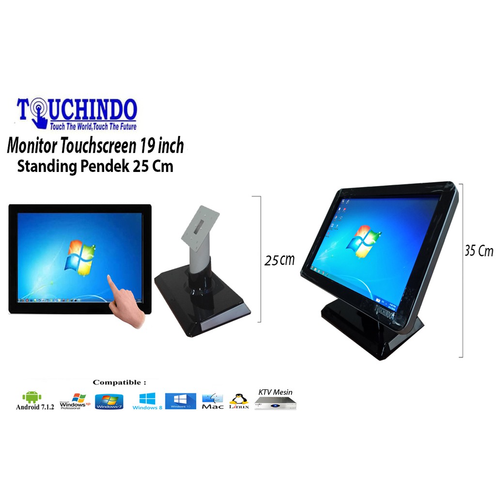 Jual Monitor Touchscreen 19 inch Standing Pendek (FB19TCD - Black ...