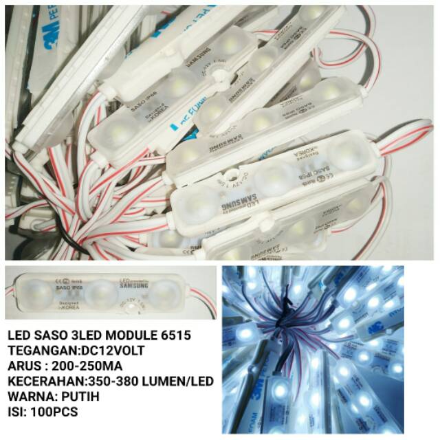 Jual Lampu Led SASO Modul 3 Mata 1.5Watt 12Volt | Shopee Indonesia