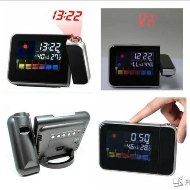 Jual TERMOMETER JAM DIGITAL PROYEKTOR PENUNJUK CUACA JAM Clock Proyeksi ...