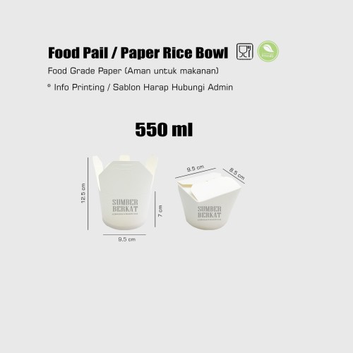 Jual Paper Rice Box/Food Pail 550 ml SP (25 pc) | Shopee Indonesia