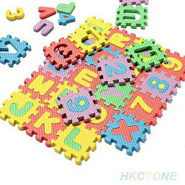 Jual Karpet Puzzle berisi 26 huruf dan 10 angka | Shopee Indonesia