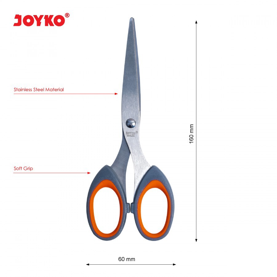 Jual Joyko Gunting SC-838SG Softgrip Kertas Besar Gagang Empuk SC-838 ...
