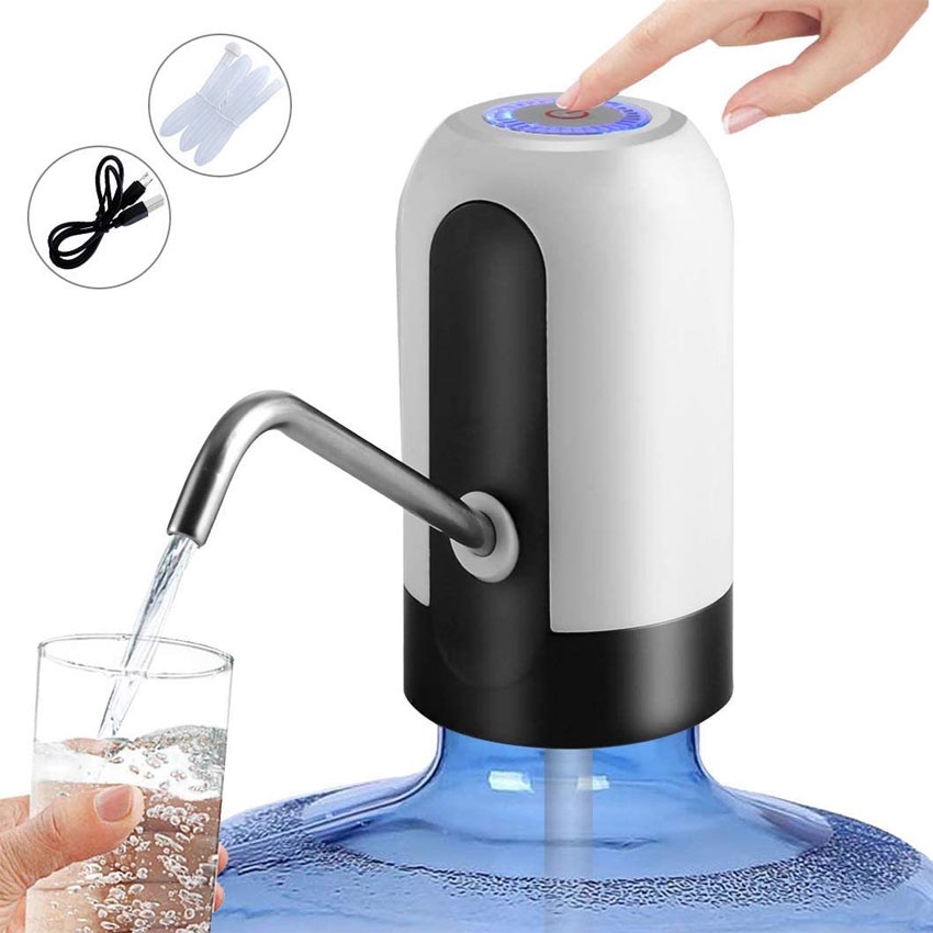 Jual Pompa Galon Elektrik Portable Dispenser Air Minum Rechargeable LED ...