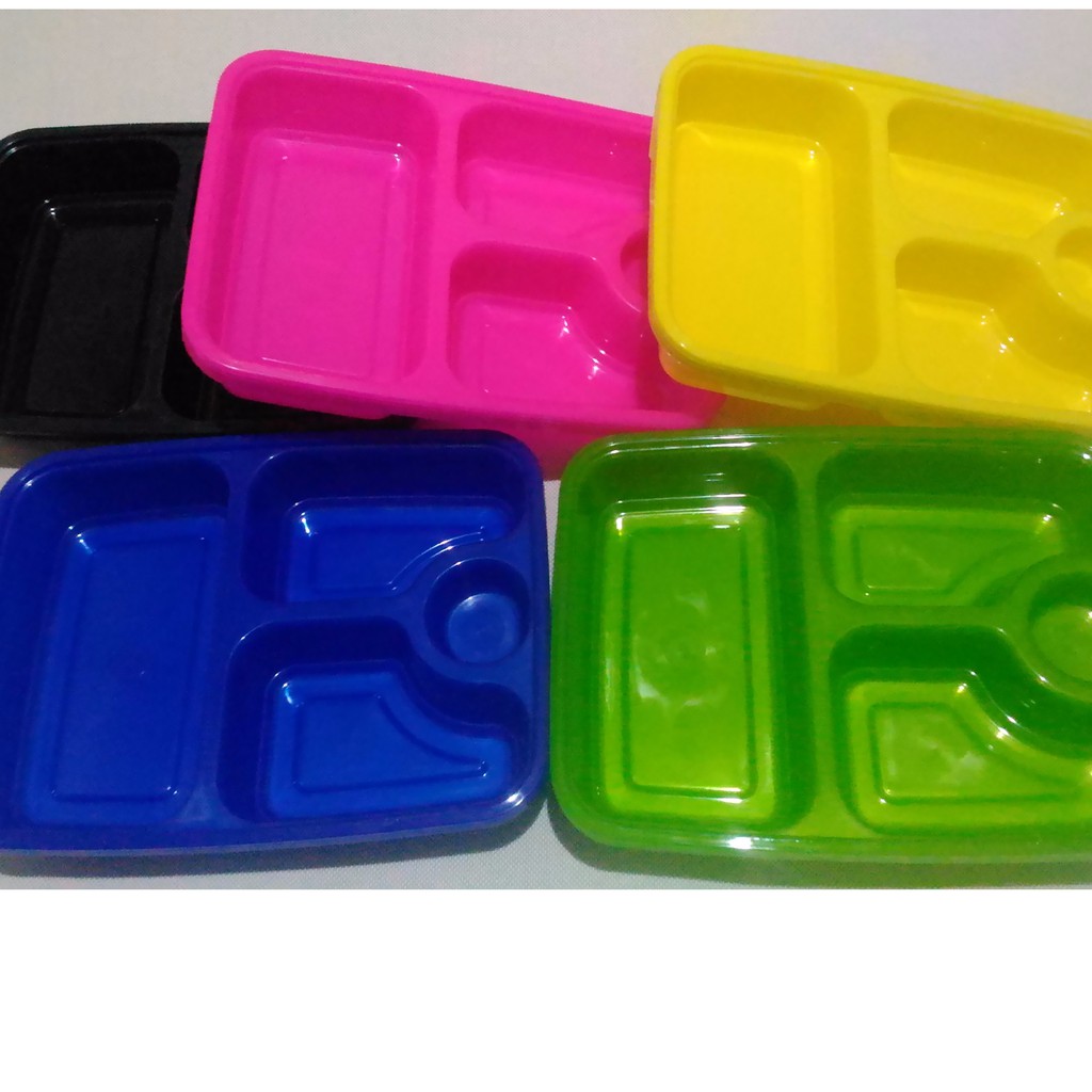 Jual Box bento plastik/ kotak makananan/ lunch box sekat 3+1/reusable ...