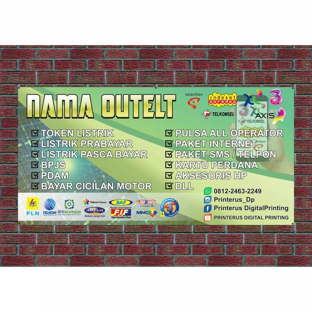 Jual BANNER SPANDUK KONTER CUSTOM / Design Sesuai Pesanan | Shopee Indonesia