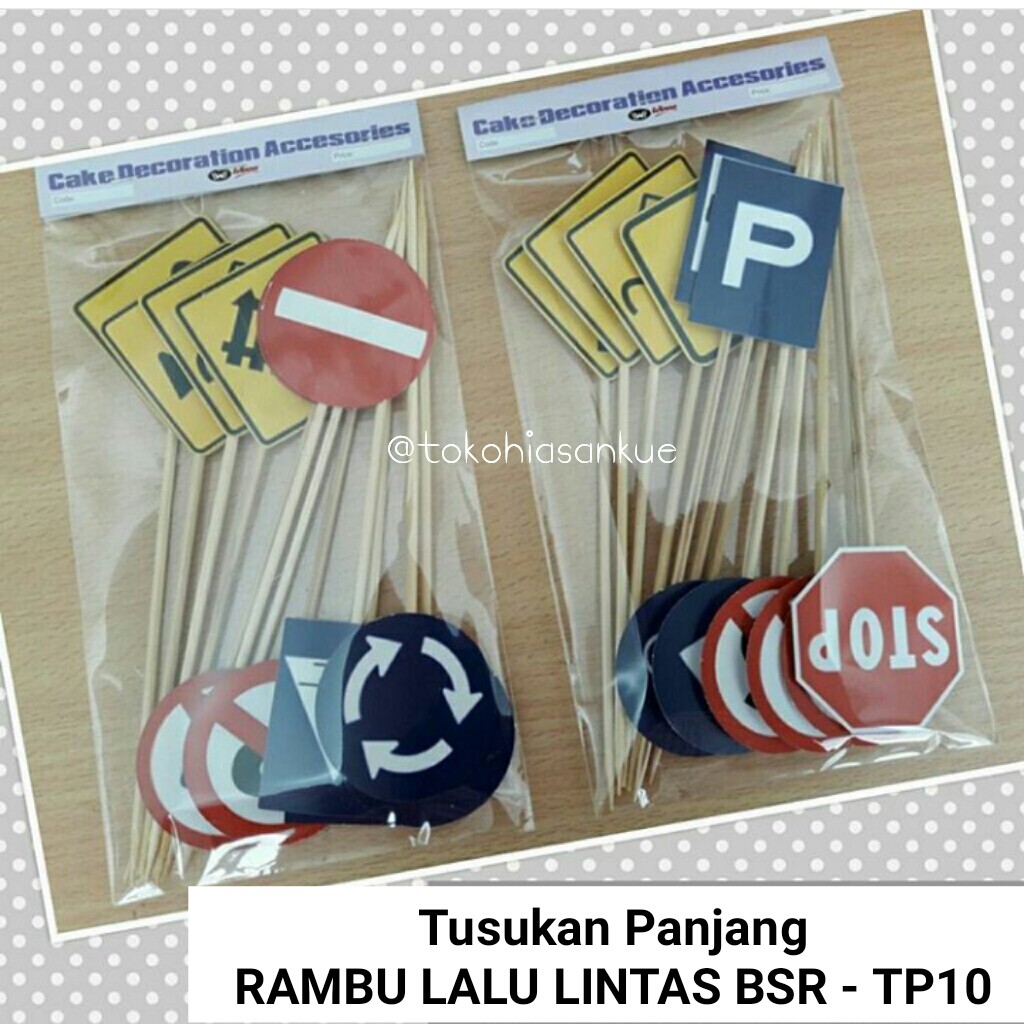 Jual TP10 - TOPPER CAKE TUSUKAN PANJANG RAMBU LALU LINTAS BESAR ...
