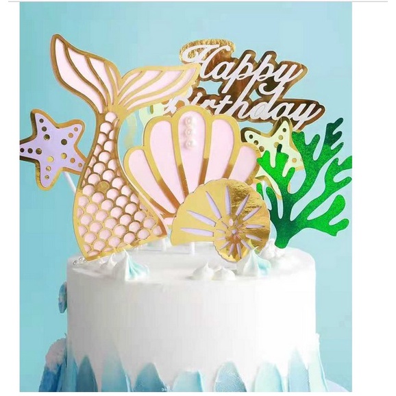 Jual Mermaid Glitter Buntut / Tail Mermaid Topper Cake Birthday ...