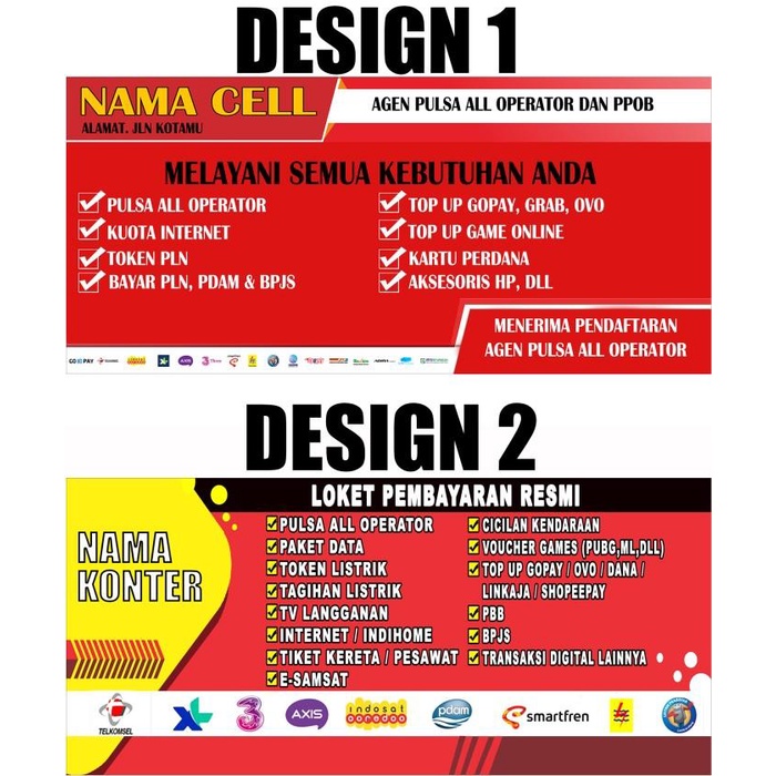 Jual Spanduk/Banner Cell Konter (Ukuran Bisa Custom) | Shopee Indonesia