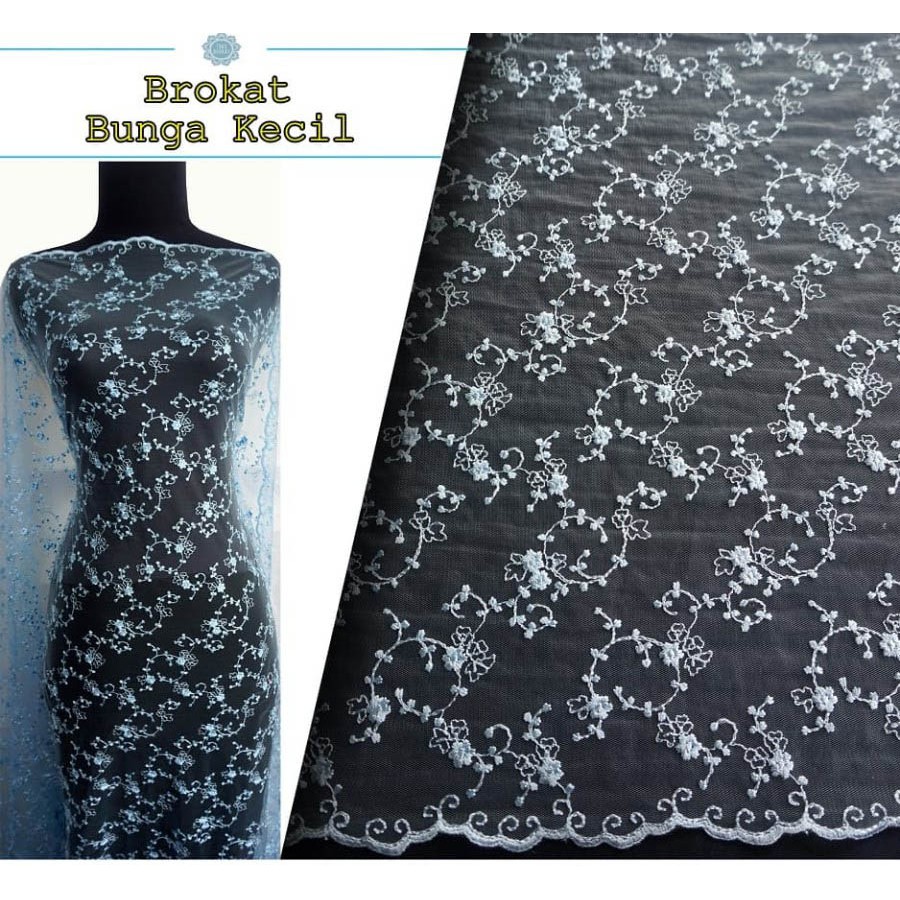 Jual Kain Brukat Premium / Kain Brokat - Chantily Bunga Kecil (Per 0,5 ...