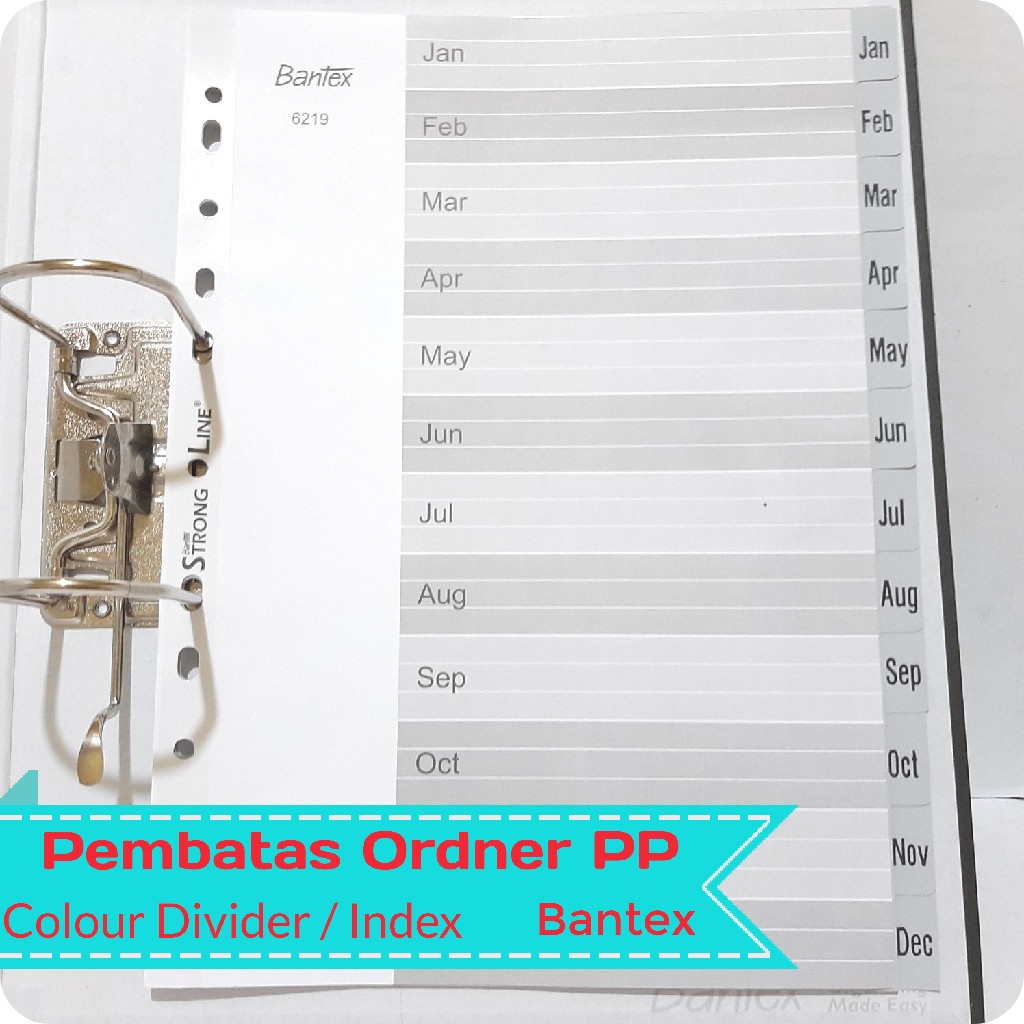 Jual Pembatas Ordner PP Colour Divider & Numerical Indexes A4 Bantex ...