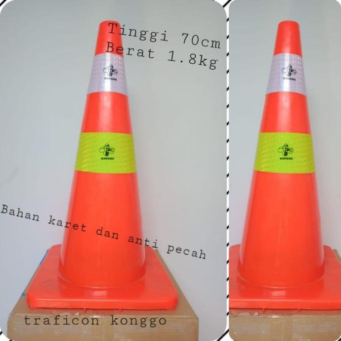 Jual Traffic Cone 75Cm Kerucut Bahan Rubber Murah Safety Cone Base Orange | Shopee Indonesia